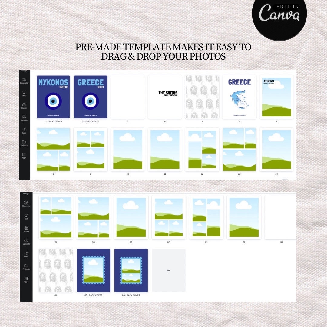 GREECE Travel Photo Book Template | Decorative Coffee Table Book ...