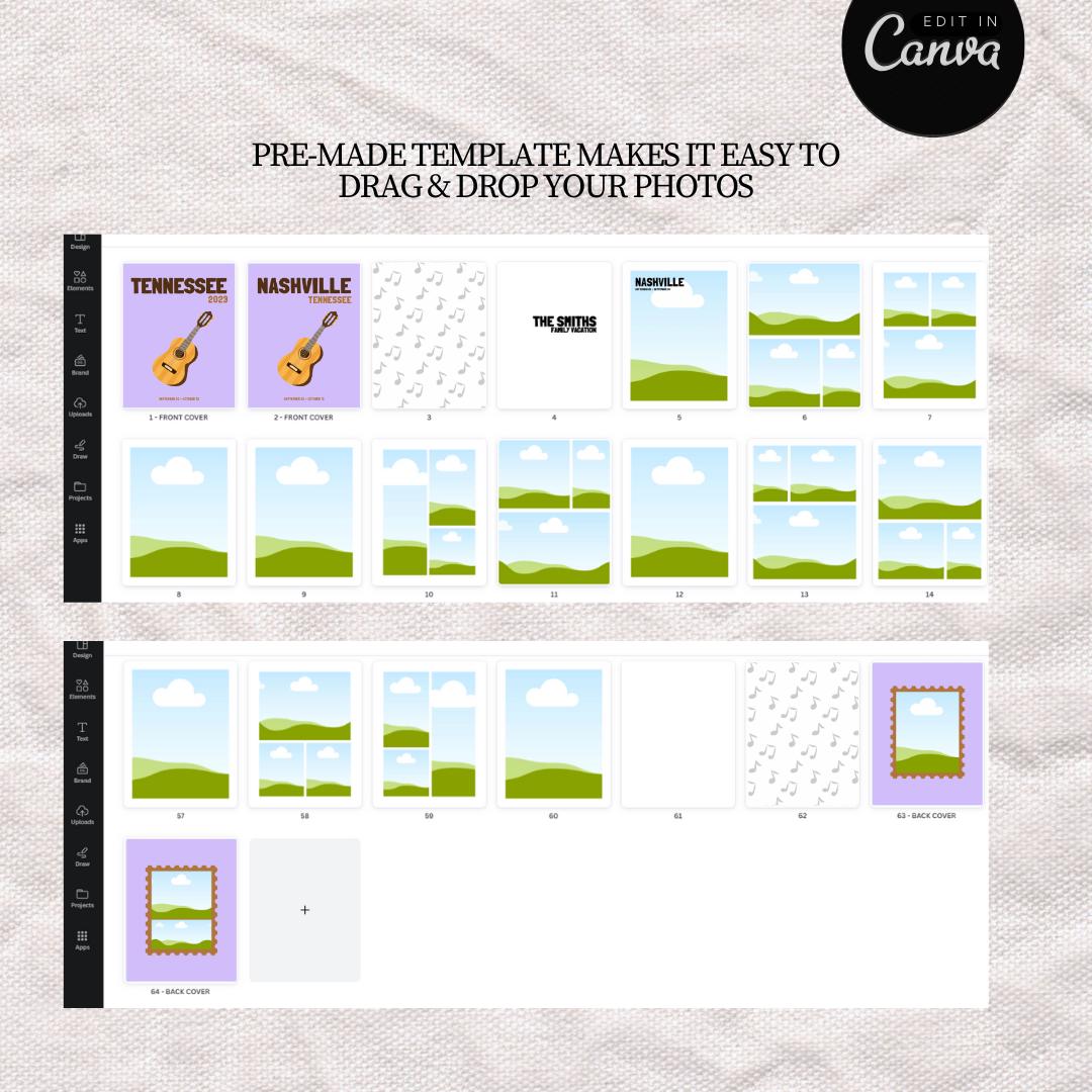 TENNESSEE Travel Photo Book Template | Decorative Coffee Table Book ...