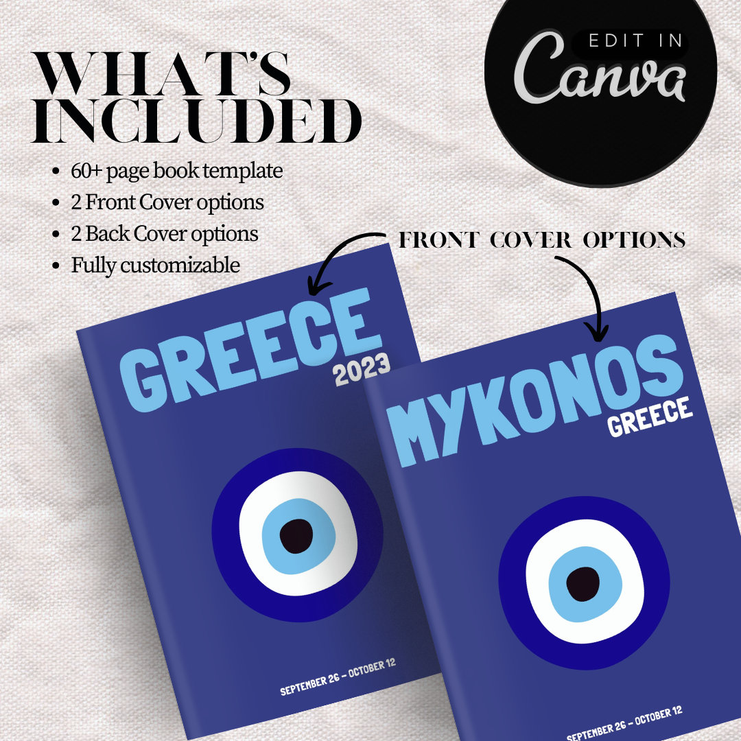 GREECE Travel Photo Book Template | Decorative Coffee Table Book ...