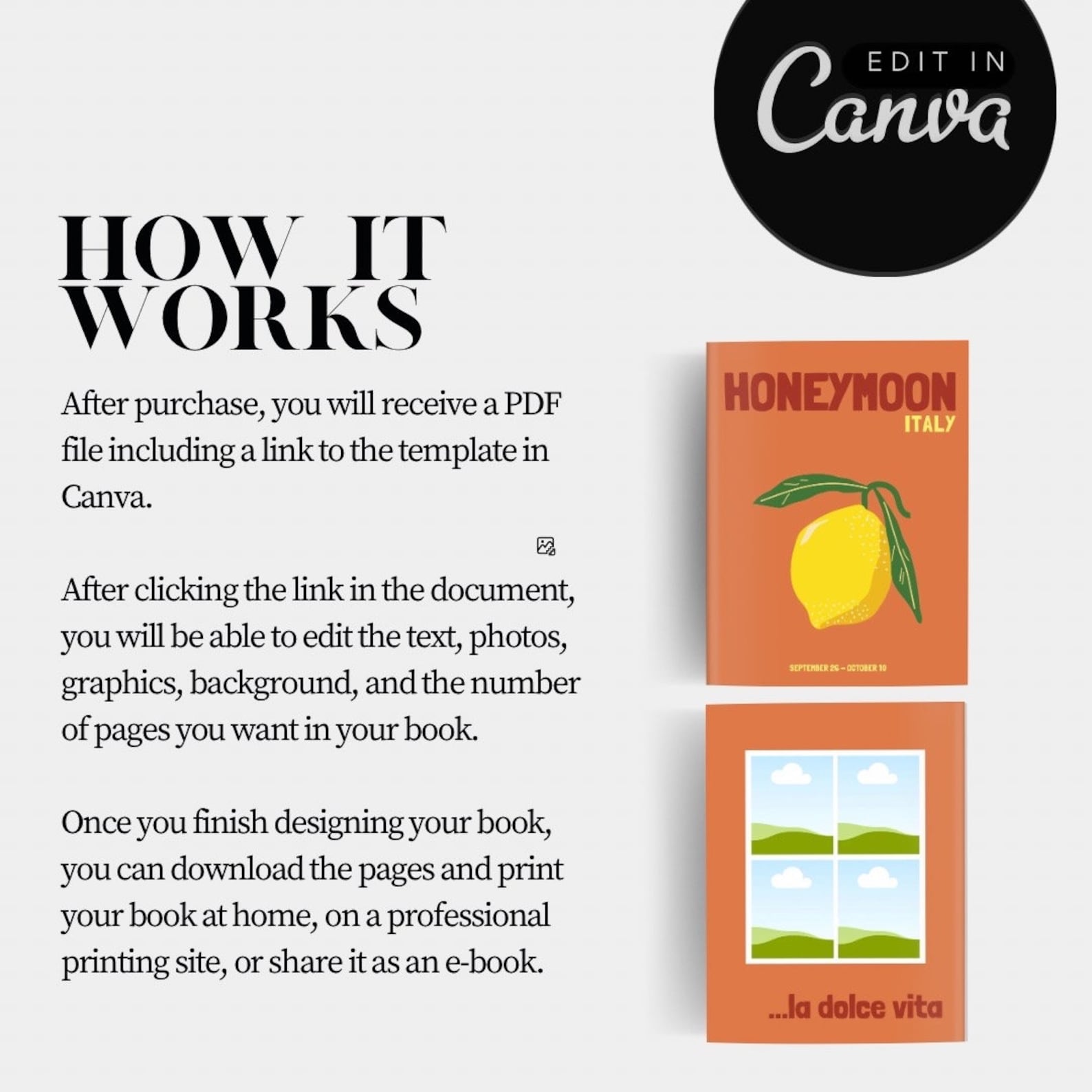 ITALY Travel Photo Book Template | Decorative Coffee Table Book ...