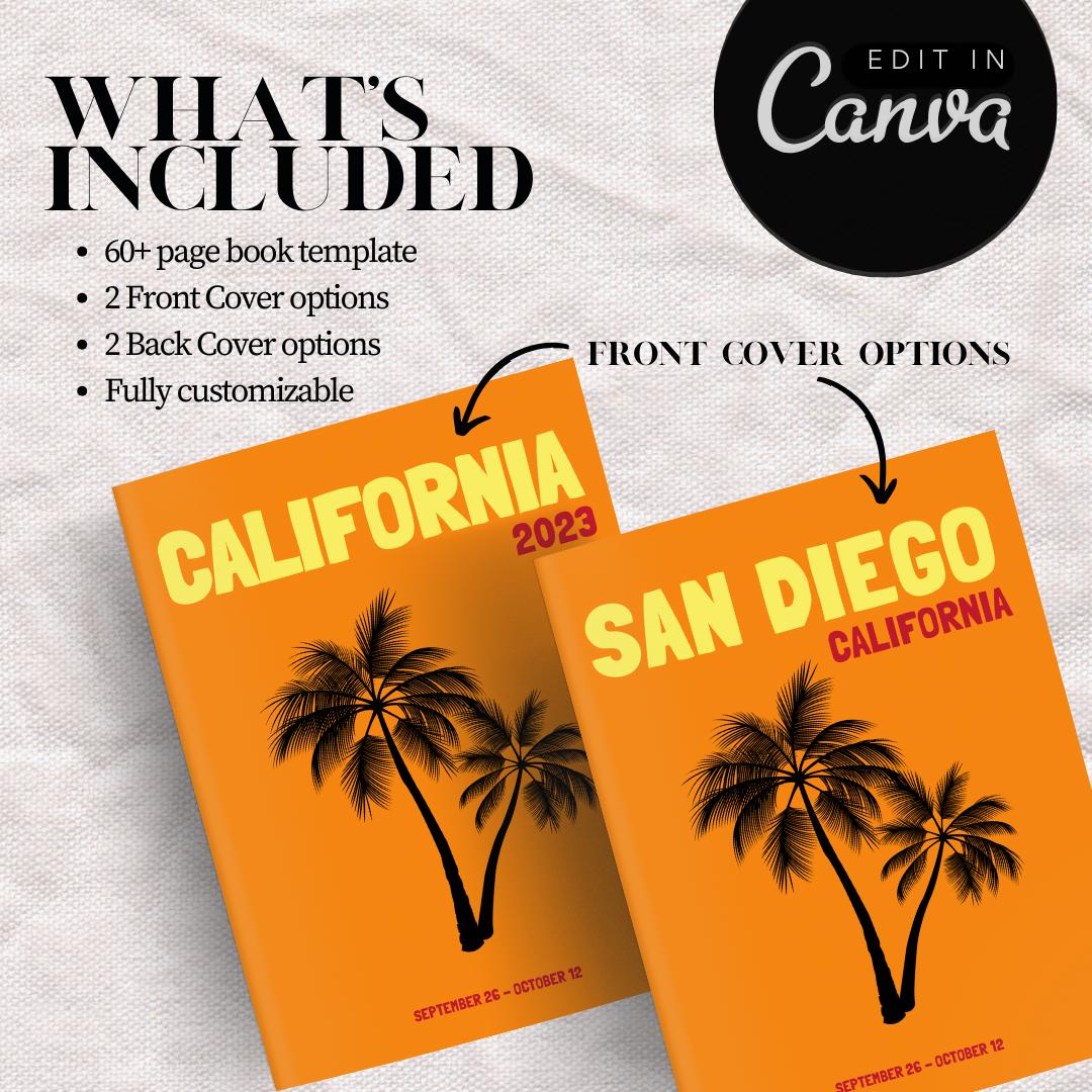 CALIFORNIA Travel Photo Book Template | Decorative Coffee Table Book ...