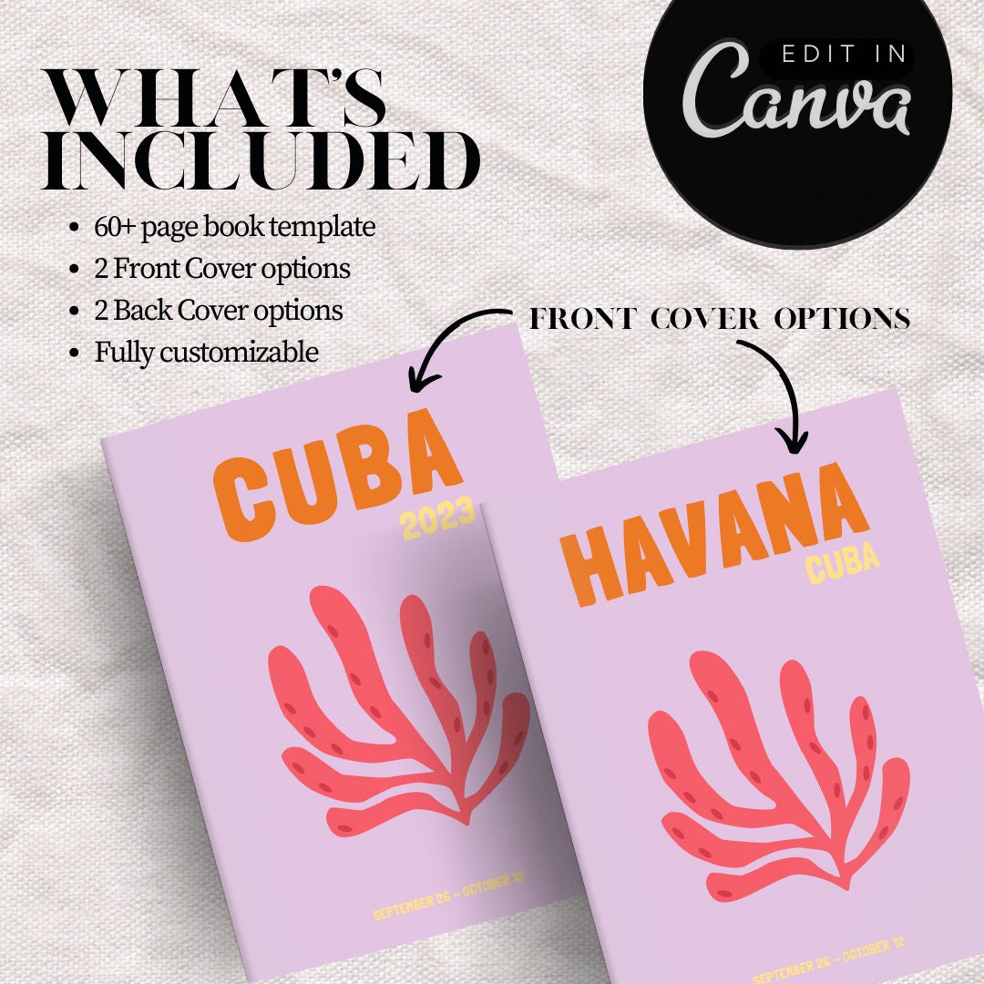 CUBA Travel Photo Book Template Decorative Coffee Table Book ...