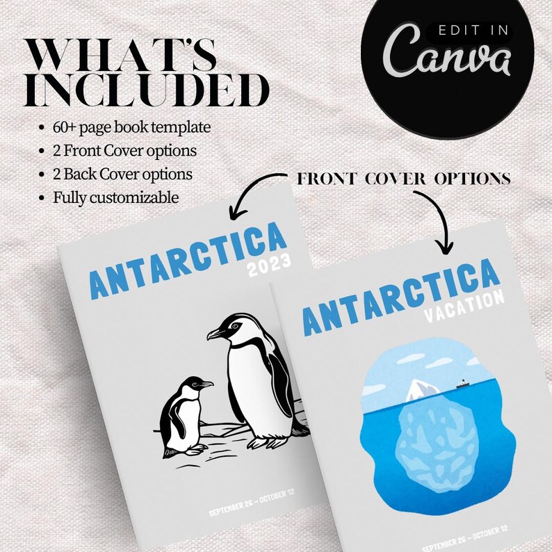 ANTARCTICA Travel Photo Book Template | Decorative Coffee Table Book ...