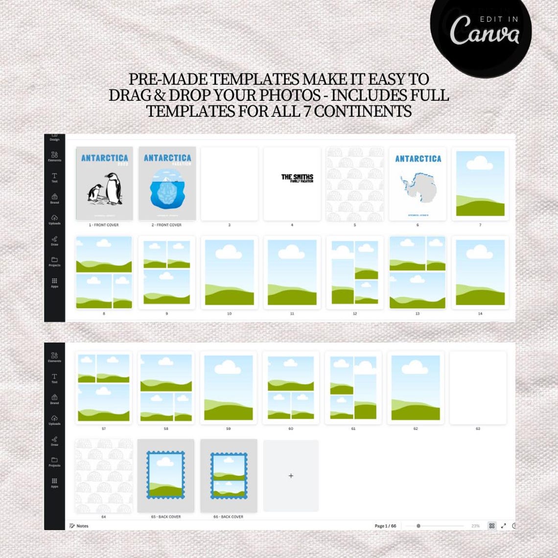 7 CONTINENTS Travel Photo Book Template Bundle | Decorative Coffee ...