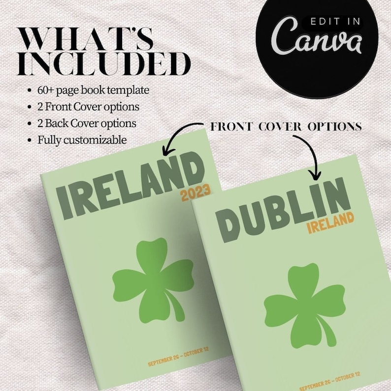 IRELAND Travel Photo Book Template | Decorative Coffee Table Book ...