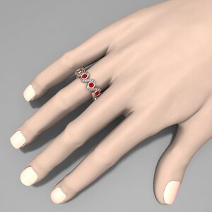 Ruby Waves Diamond and Ruby Eternity Band - Etsy