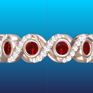 Ruby Waves Diamond and Ruby Eternity Band - Etsy