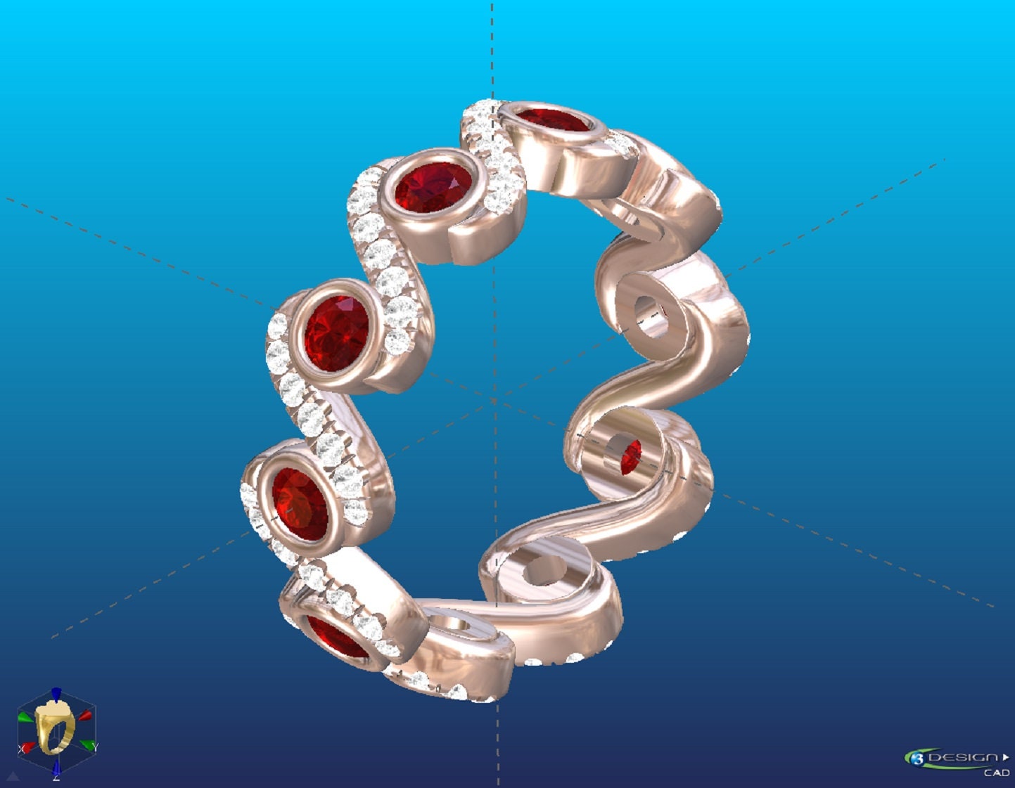 Ruby Waves Diamond and Ruby Eternity Band - Etsy