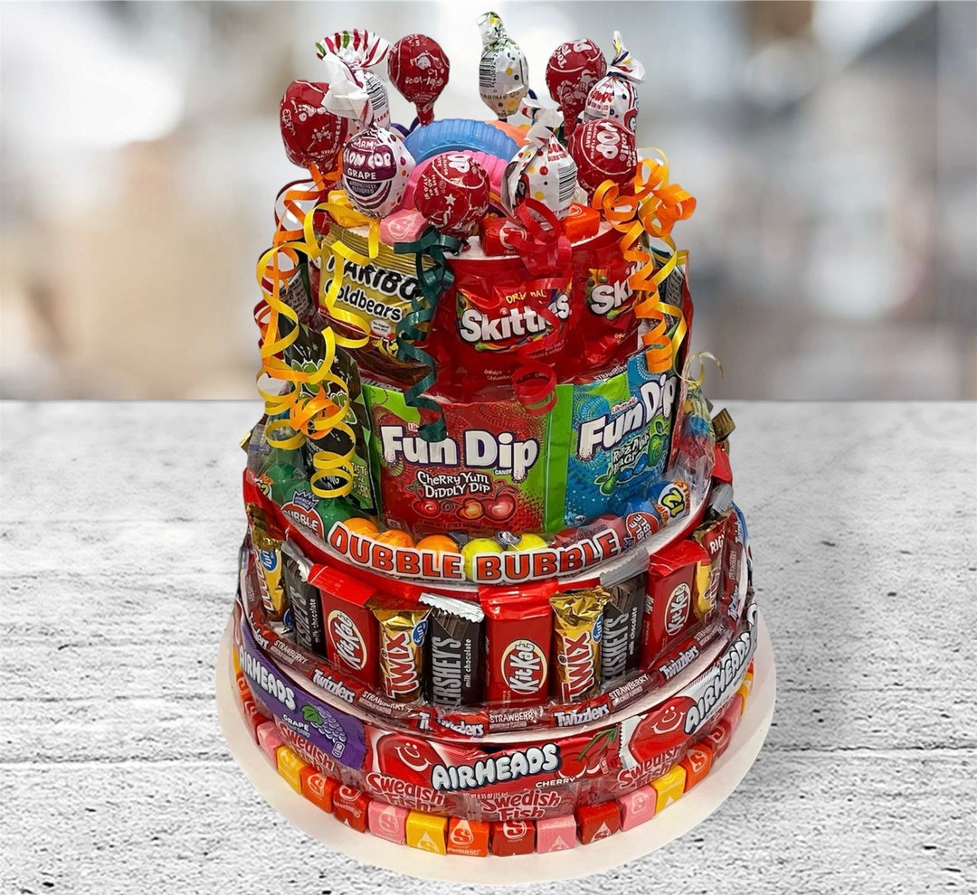 Chocolate and Sugary Candy Cake- Jumbo - Celebration - Candy Tower - Etsy