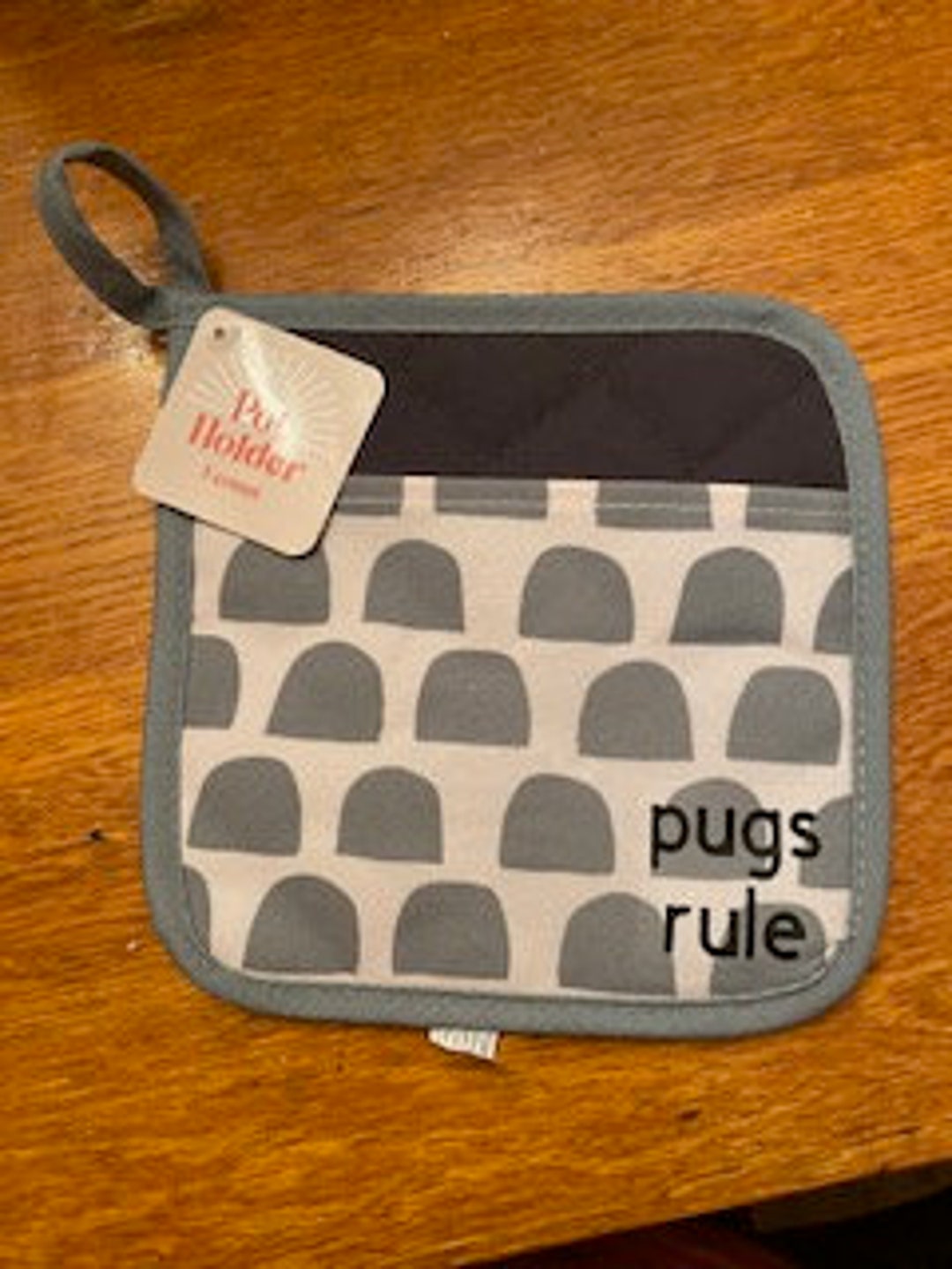 PUGS Rule Potholder Oven Mit Kitchen Accessory Beige Cream - 100% Goes ...