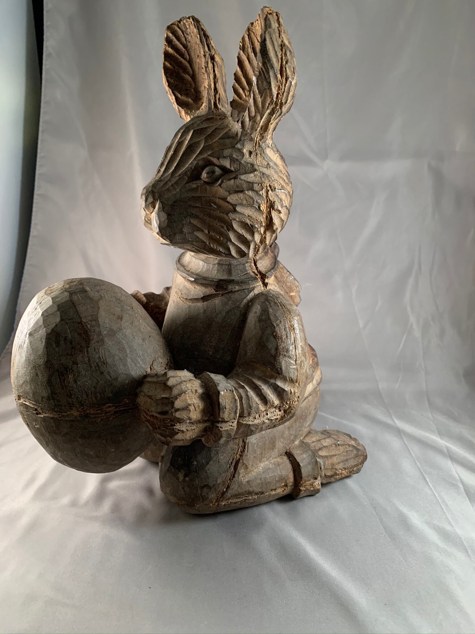 Hand Carved Wooden Easter Bunny Mold sculpture - Etsy