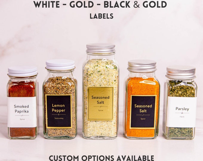 Spice Jar Label Sheets Modern and Minimalist. Customizable for Pantry ...