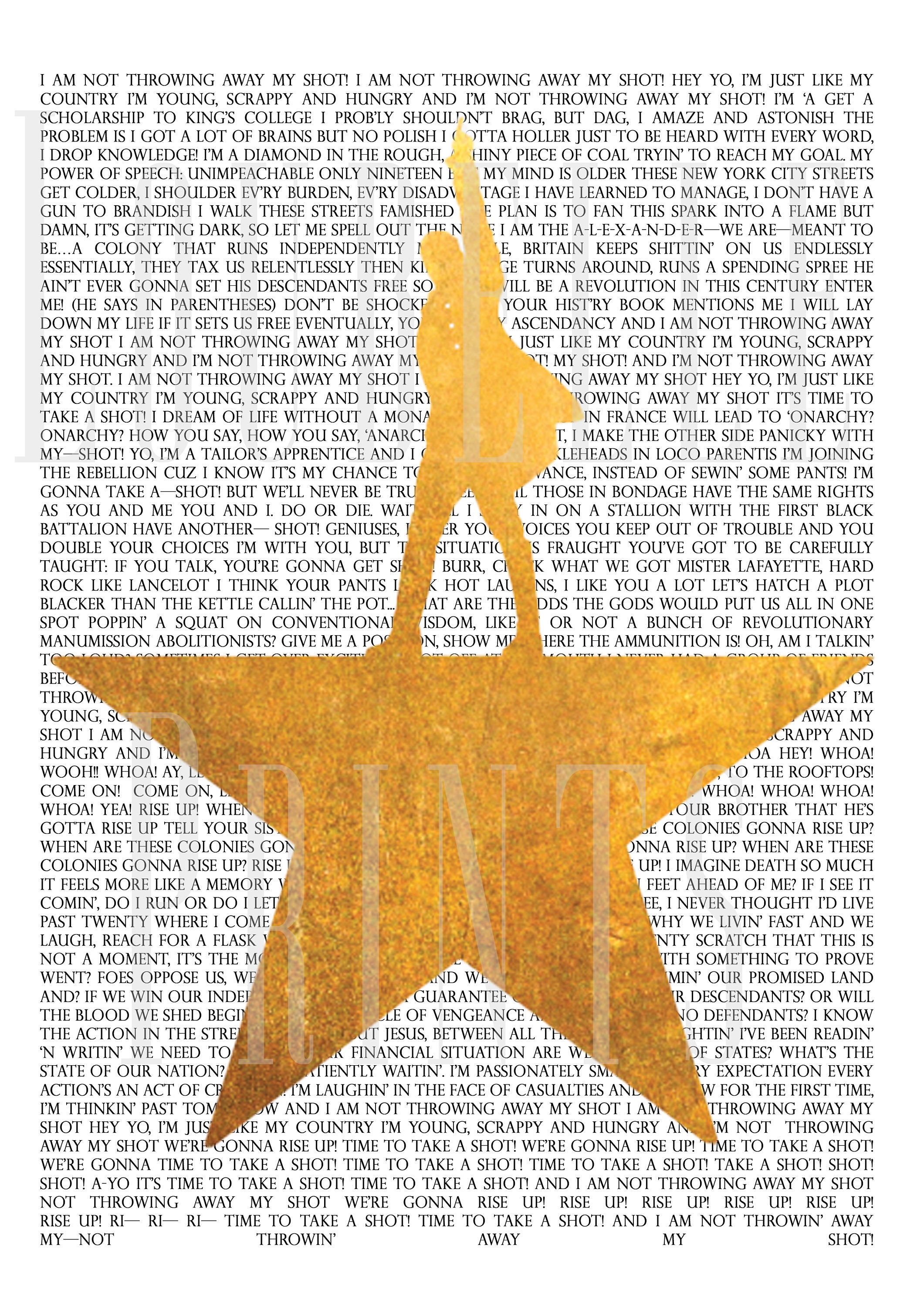 Hamilton - Musical Theatre - A4 Print - Digital Download - Wall Art ...