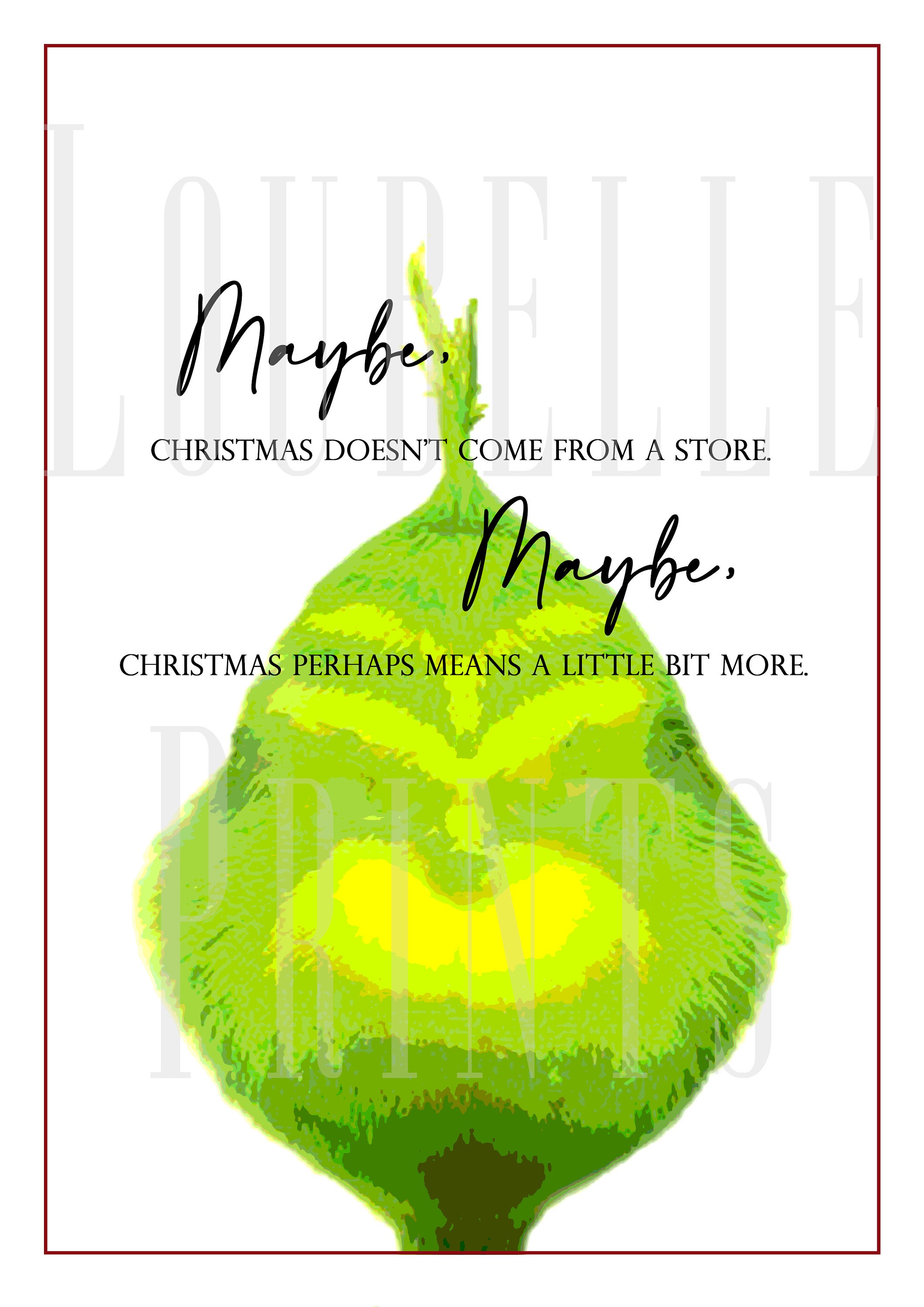 The Grinch Christmas Quote Wall Art A4 Print Digital Download Instant ...