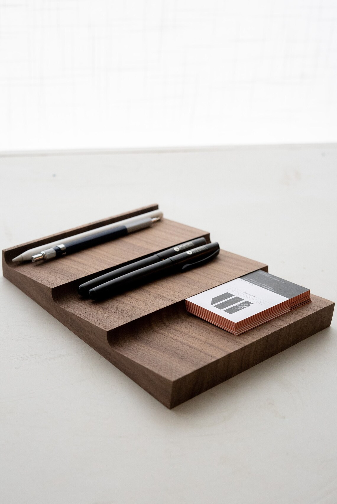 Wav Minimal Valet Tray / Solid Walnut / Desk Organization Tray - Etsy