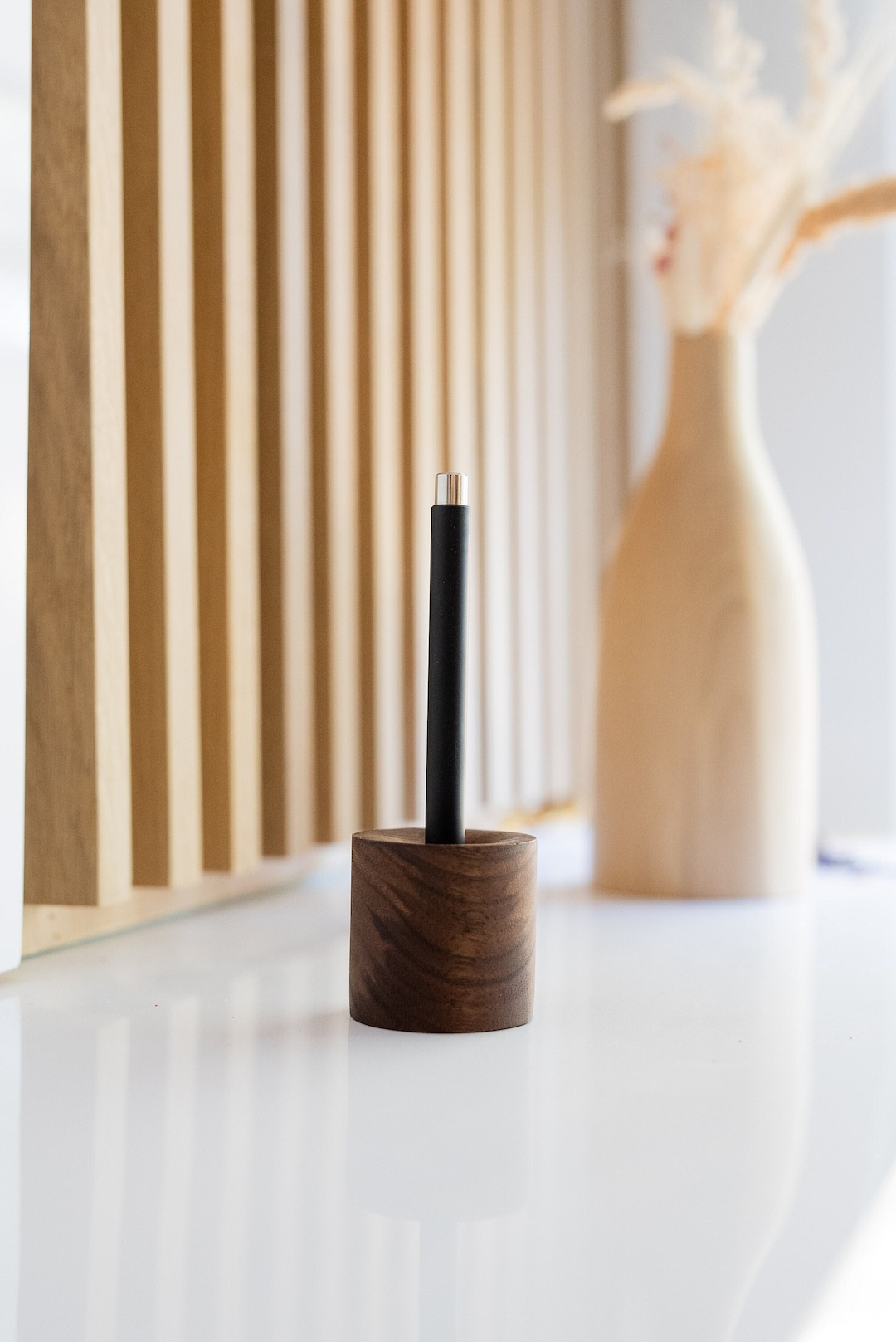 Puls Pencil Holder / Walnut / Pecan / White Oak / - Etsy