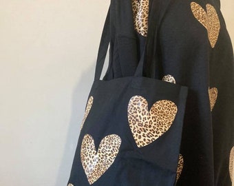 Leopard Print Cotton Tote Bag: Animal Print Shopper - Etsy