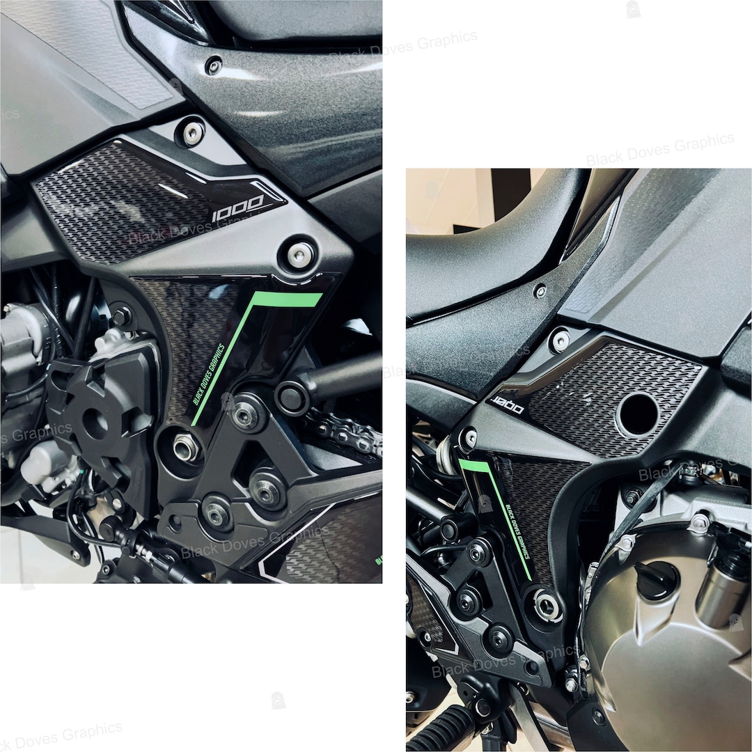 3D Stickers FRAME PROTECTIONS Compatible MOTORCYCLES Kawasaki Versys ...