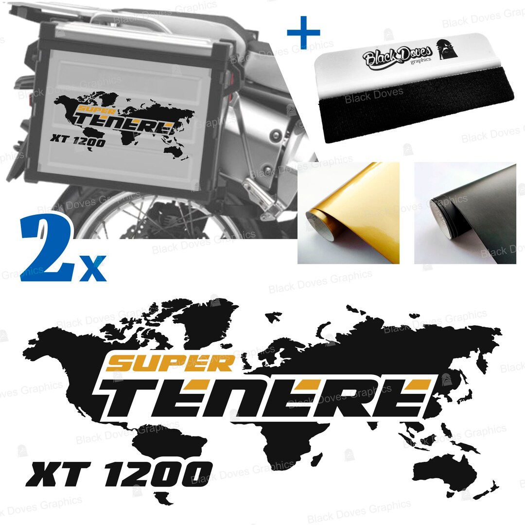 2x Matte Black/white Gold Stickers Compatible With Yamaha XT 1200 Z ...