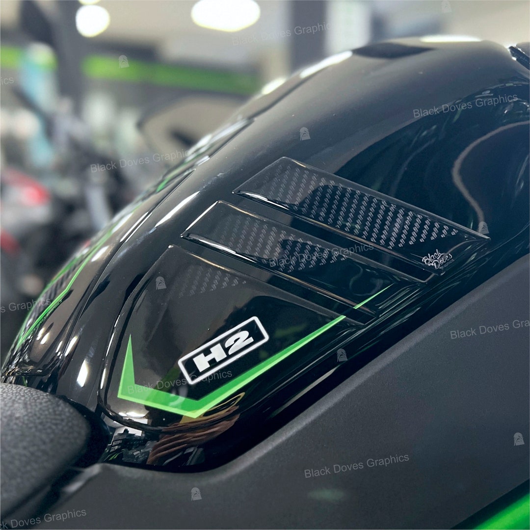 3D Resin Stickers Tank Side Protection Compatible With KAWASAKI Z H2 SE ...