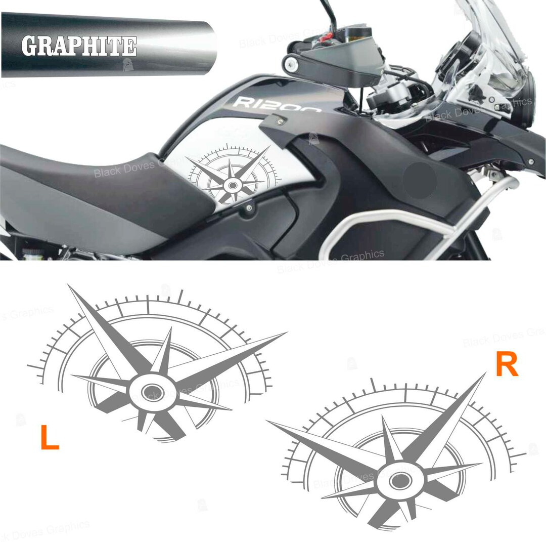 N.2 Compass Rose Tank Side Stickers Compatible With BMW R1200 GS ...