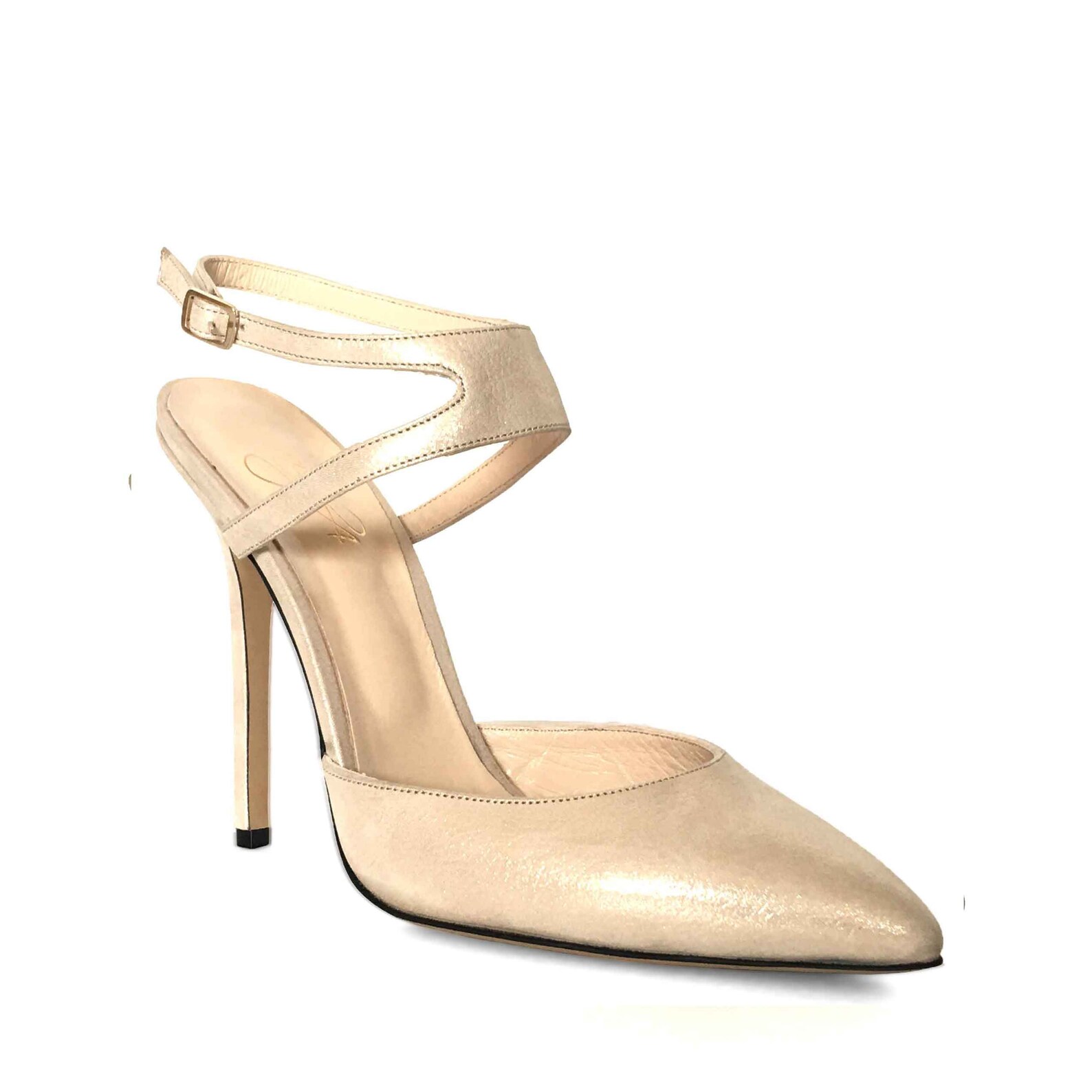 Edza Nicky Gold Leather High Heel Pumps Wedding Shoes | Etsy