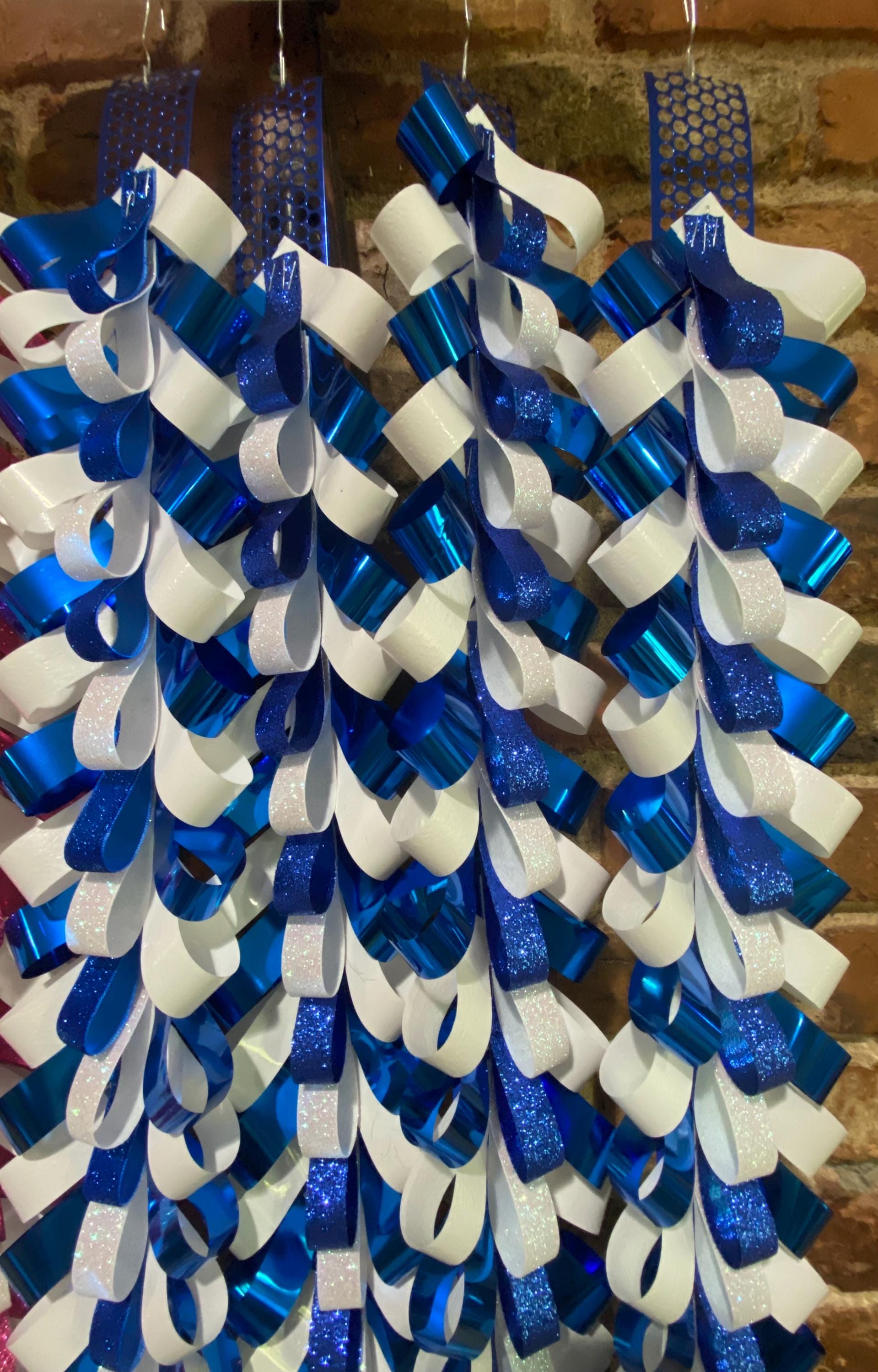 Custom Blue and White 36” Teardrop Chain Ribbons for Homecoming Mums - Etsy