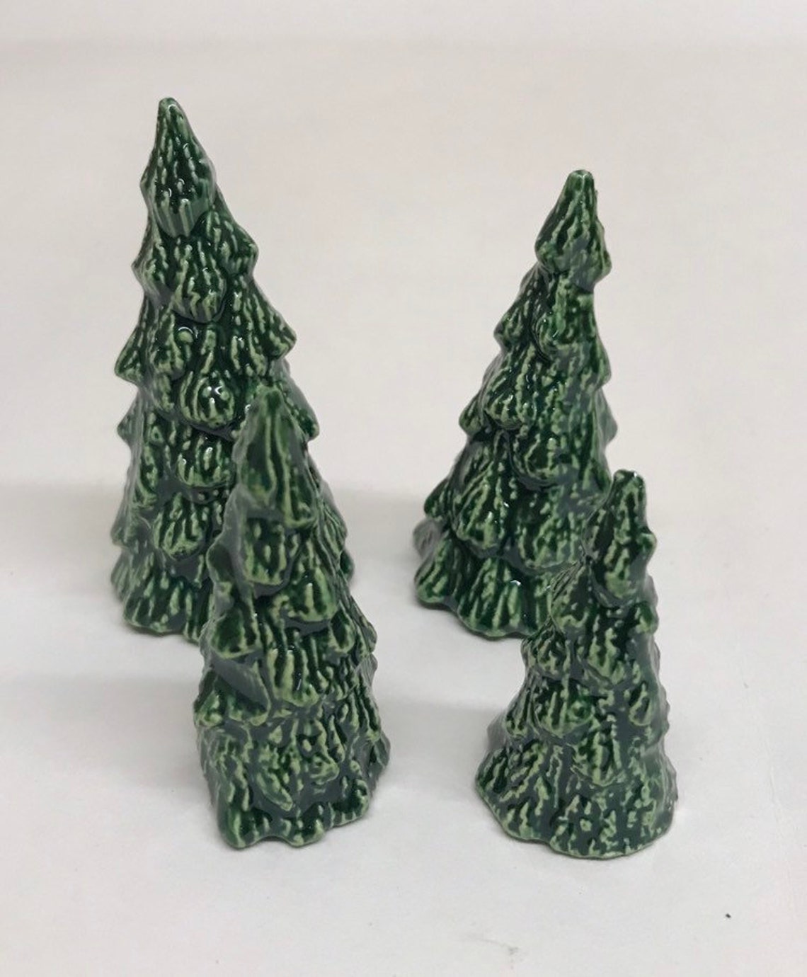 4 Mini Ceramic Christmas Tree Trees Decor New Handmade in USA - Etsy
