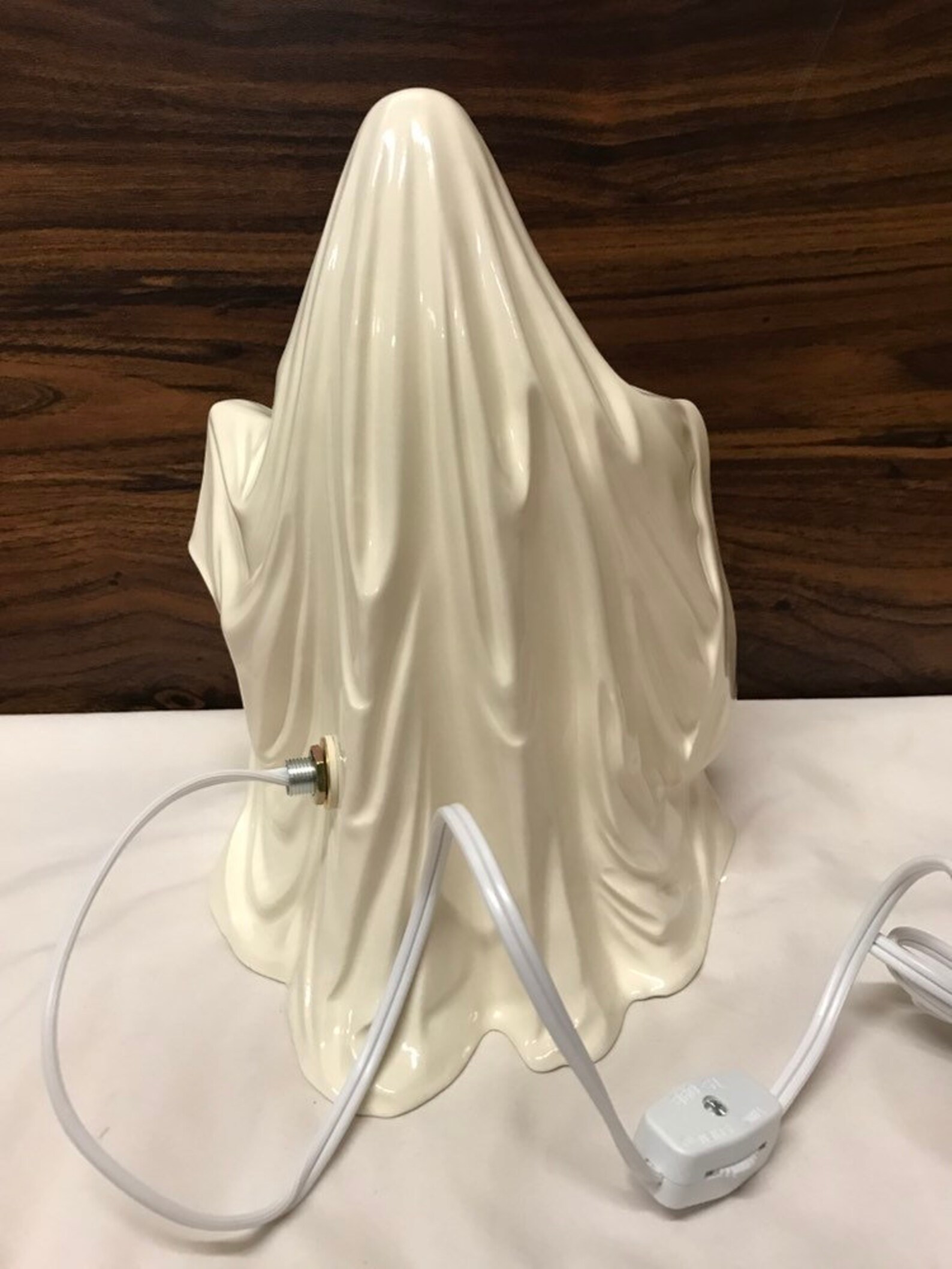 Ceramic Ghost with Pumpkin Lights Up Halloween Decor New | Etsy