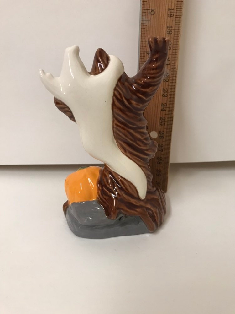 4 1/2 Ceramic Haunted Tree With Ghost and Pumpkin Halloween - Etsy