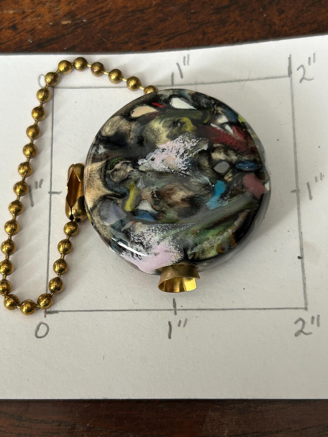 Ceramic Ceiling Fan Pull Light Chain Pull Multicolored Marble Look One ...