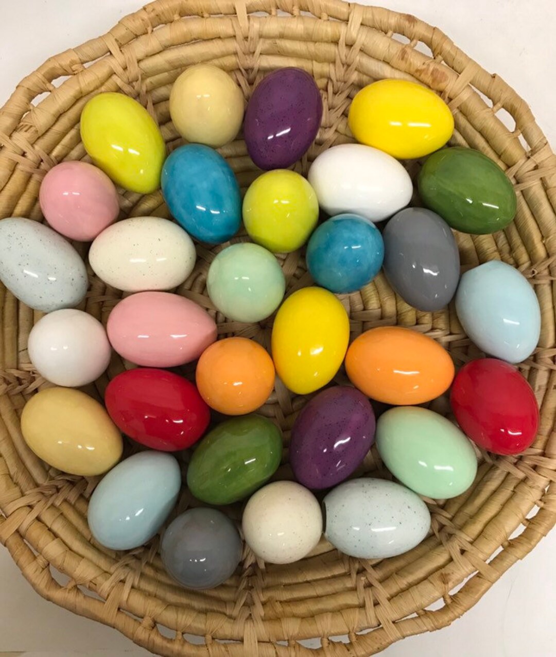 30 Ceramic Eggs Handmade Glazed Kiln Fired Cast From Vintage 1988 Mold ...