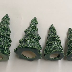 4 Mini Ceramic Christmas Tree Trees Decor New Handmade in USA Made From ...