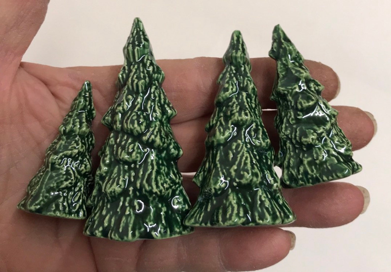 4 Mini Ceramic Christmas Tree Trees Decor New Handmade in USA - Etsy