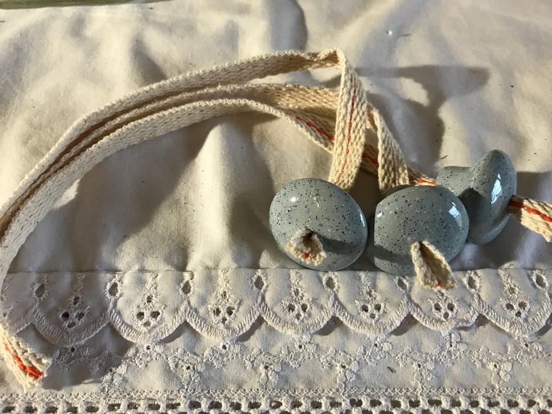 3 Ceramic Wick Holders 7/8" Slate Grey Speckled Oil Lamp Large Opening ...