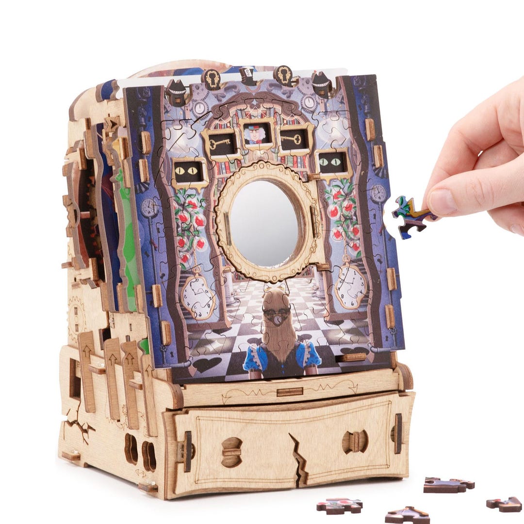 Cluepuzzle - the Wonderbox of Alice. Wooden Puzzle Box With Jigsaw ...
