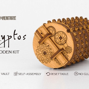 Kryptos - Cryptex Wooden Kit. Portable Puzzle Vault for Secret Messages ...