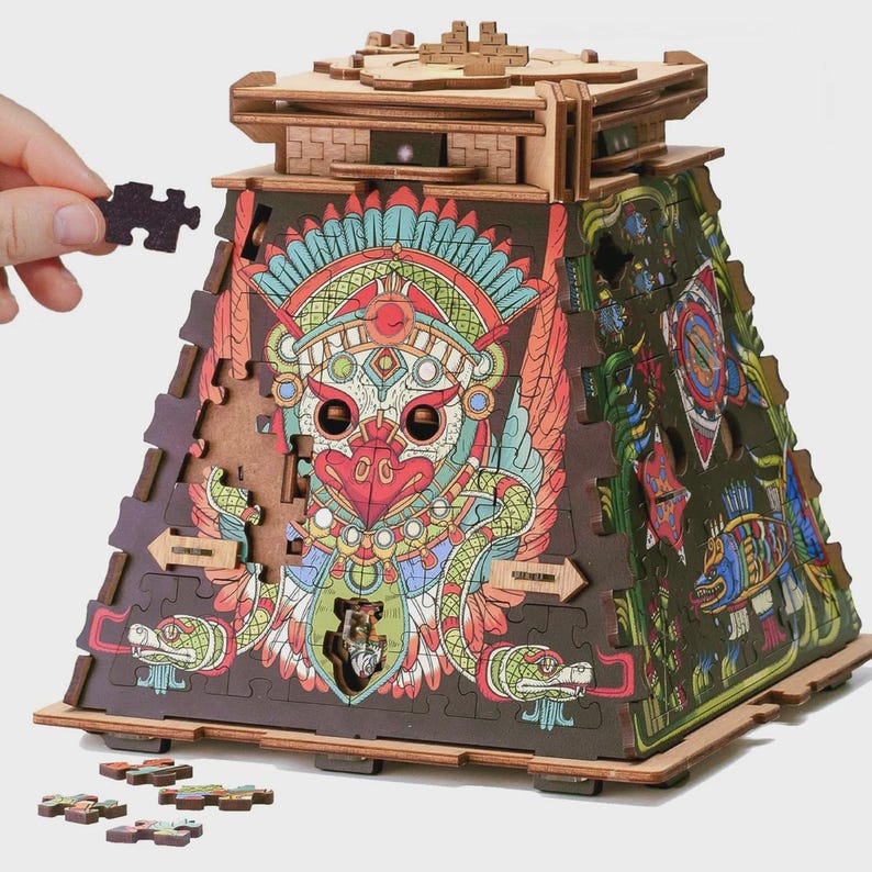 Cluepuzzle - Pyramid of the Sun. Jigsaw Puzzle Box. Teaser Wooden 3d ...