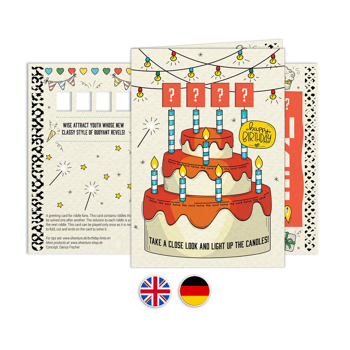 Escape Room Puzzle Card happy Birthday EN/DE - Etsy