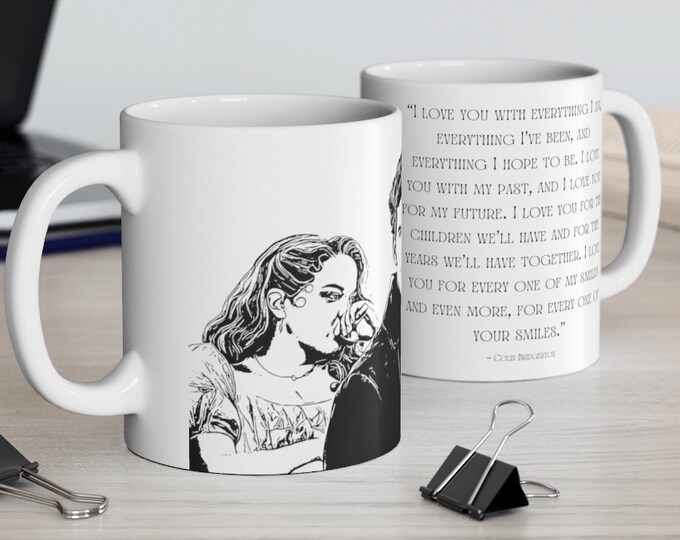 Penelope and Colin Bridgerton 11 Oz Mug, Polin Season Mug, Bridgerton ...