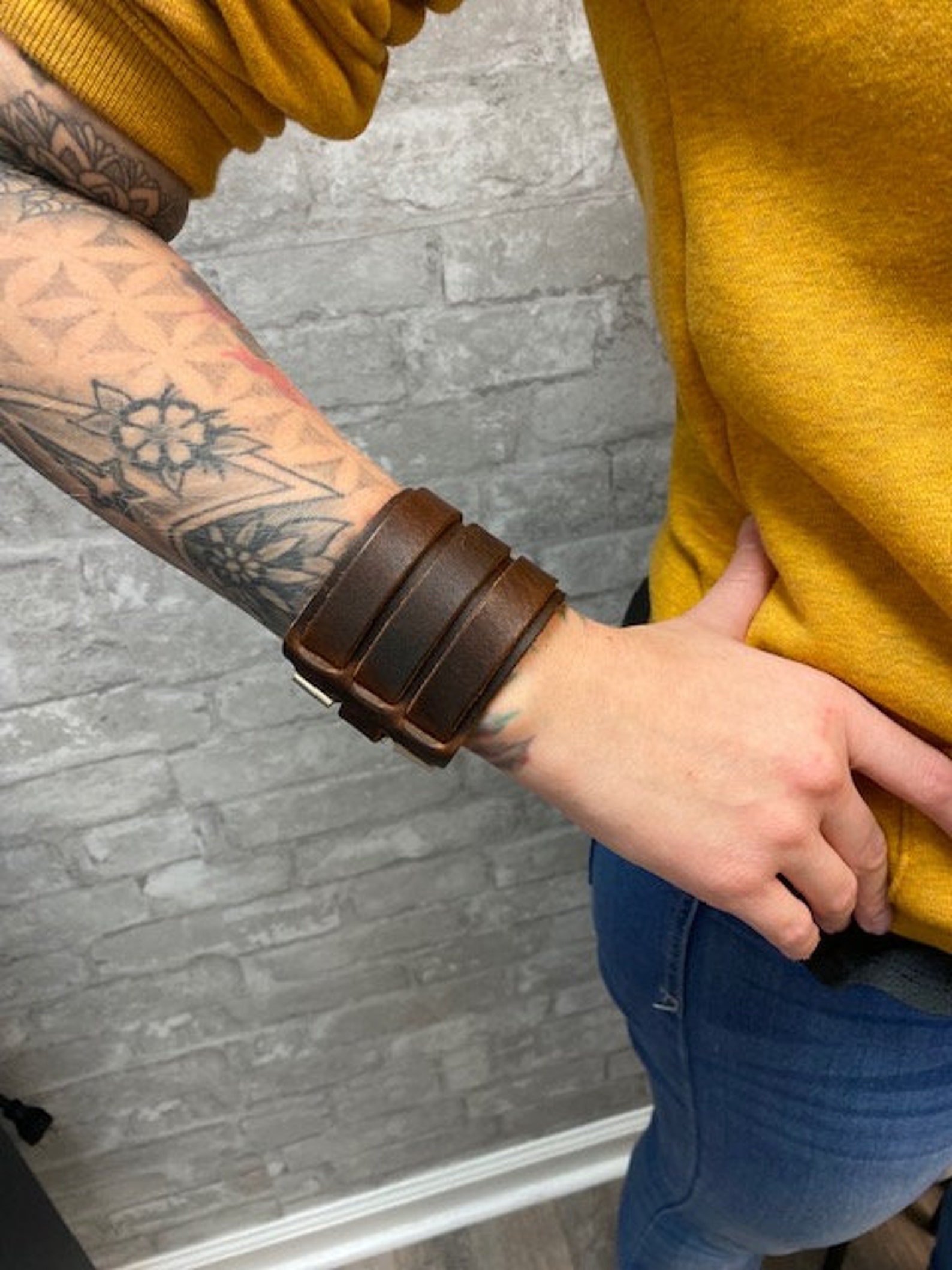 Rebel Rocker Style Extra Wide Punk Leather Cuff Bikers - Etsy