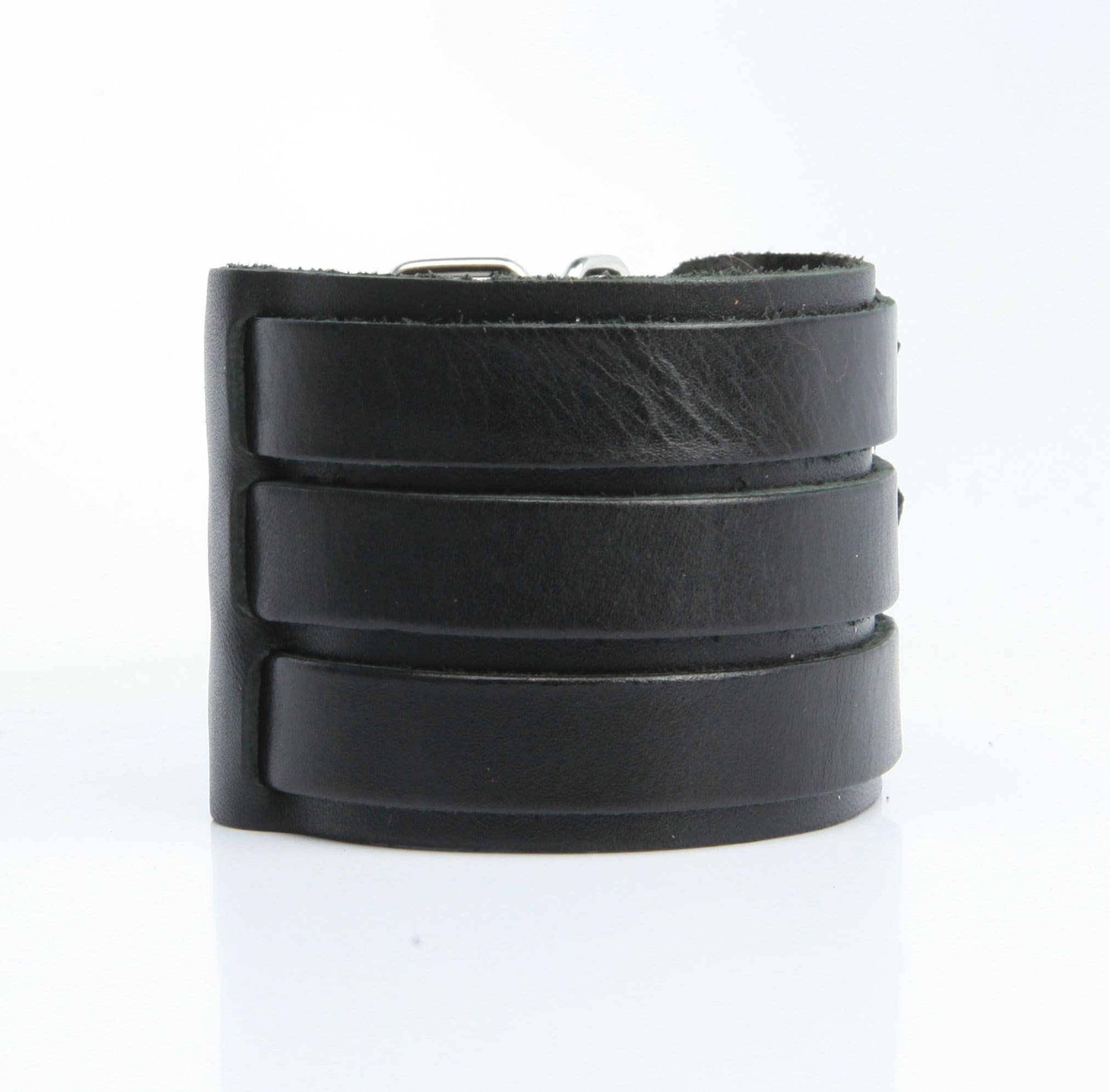 Rebel Rocker Style Extra Wide Punk Leather Cuff Bikers - Etsy