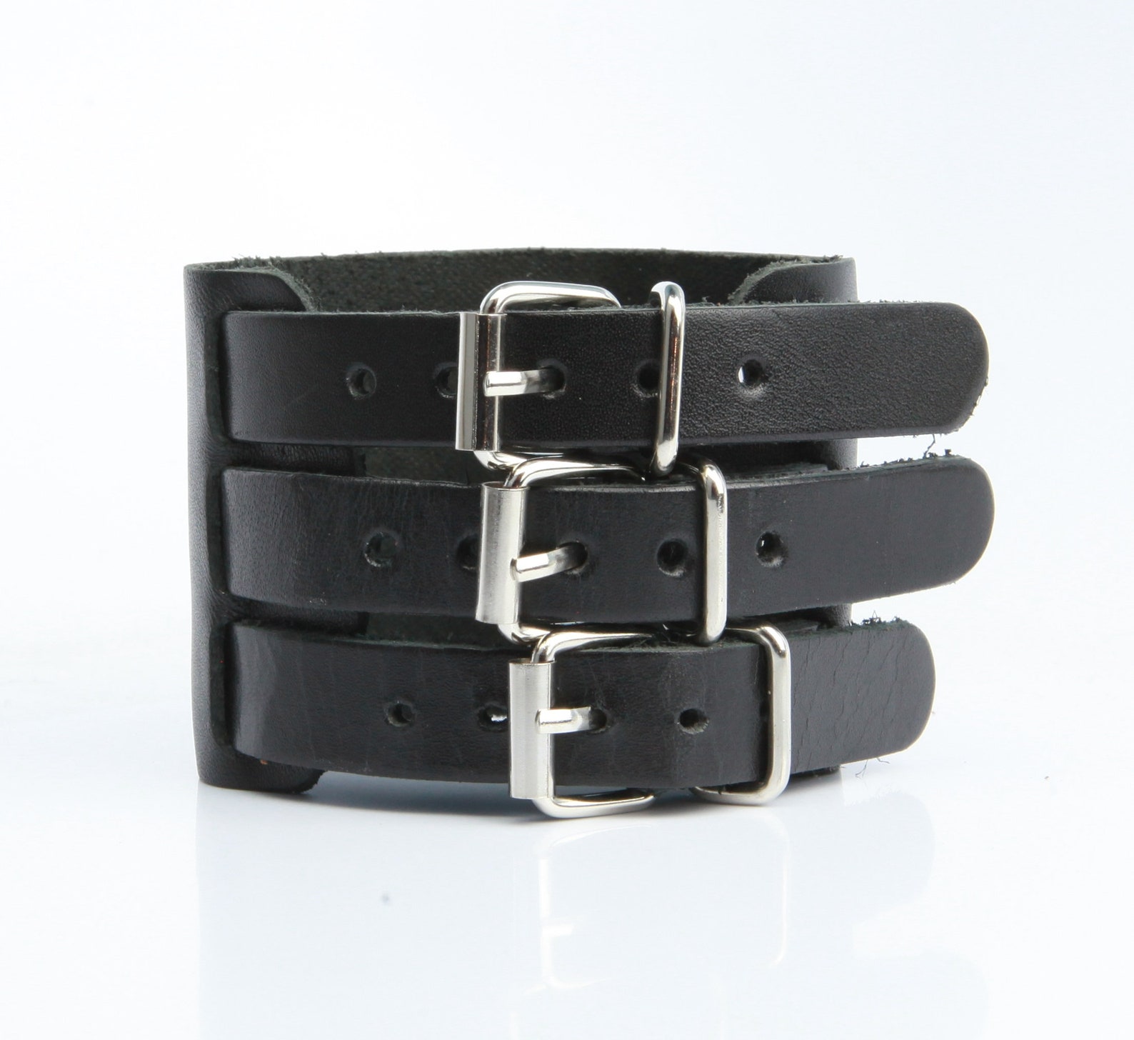 Rebel Rocker Style Extra Wide Punk Leather Cuff Bikers - Etsy