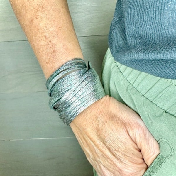 Leather Wrap Cuff - Etsy