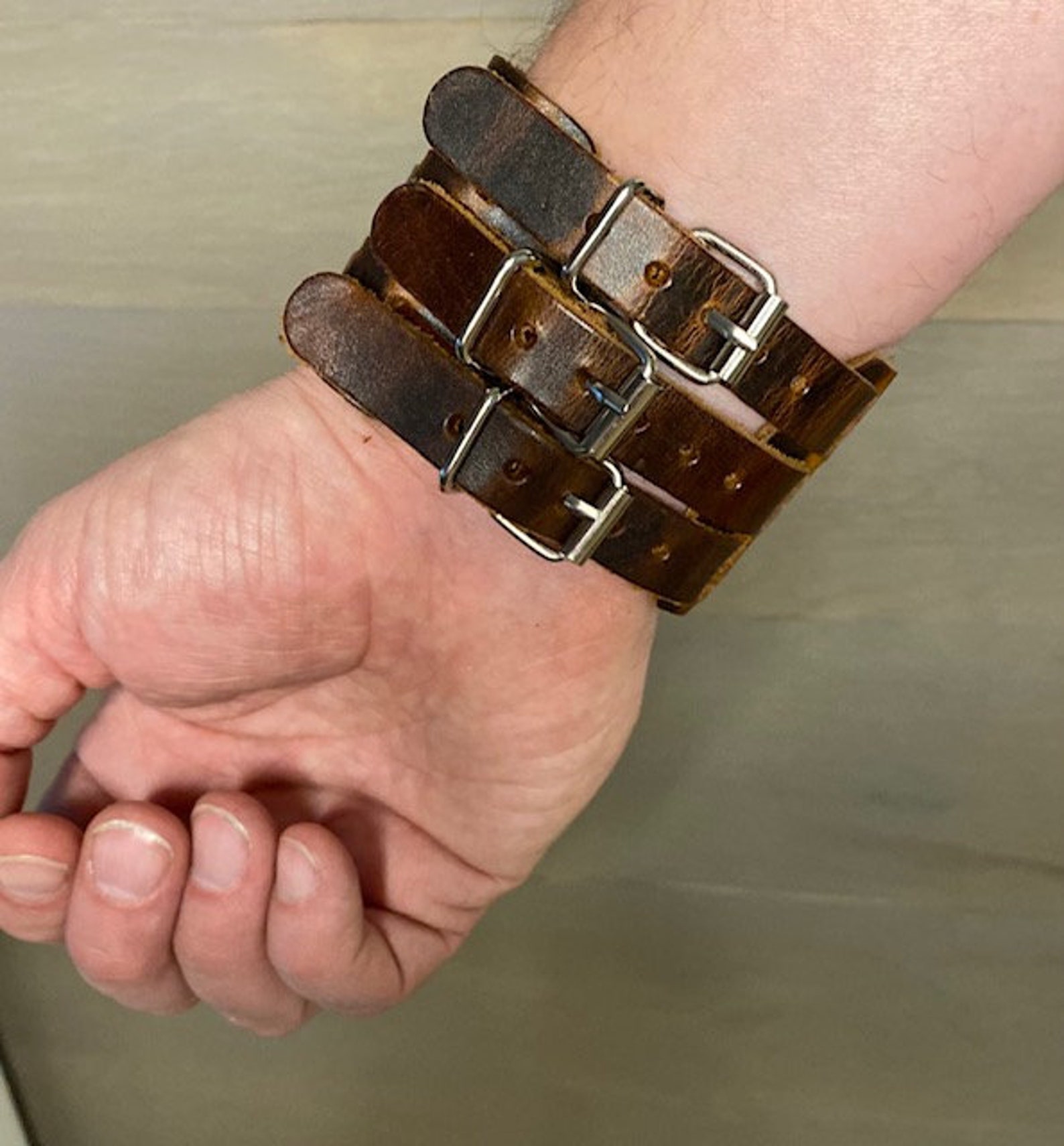 Rebel Rocker Style Extra Wide Punk Leather Cuff Bikers - Etsy