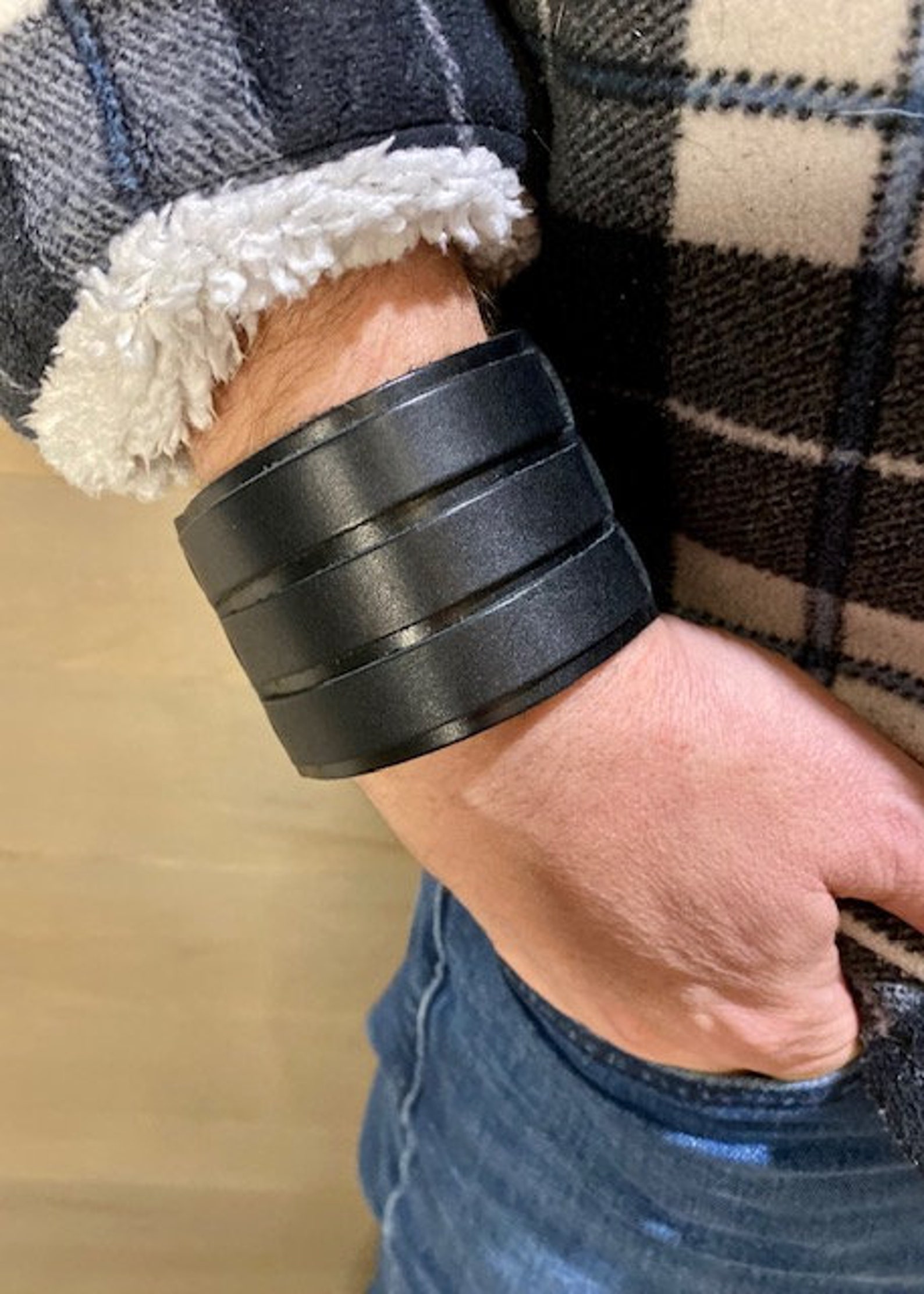 Rebel Rocker Style Extra Wide Punk Leather Cuff Bikers - Etsy