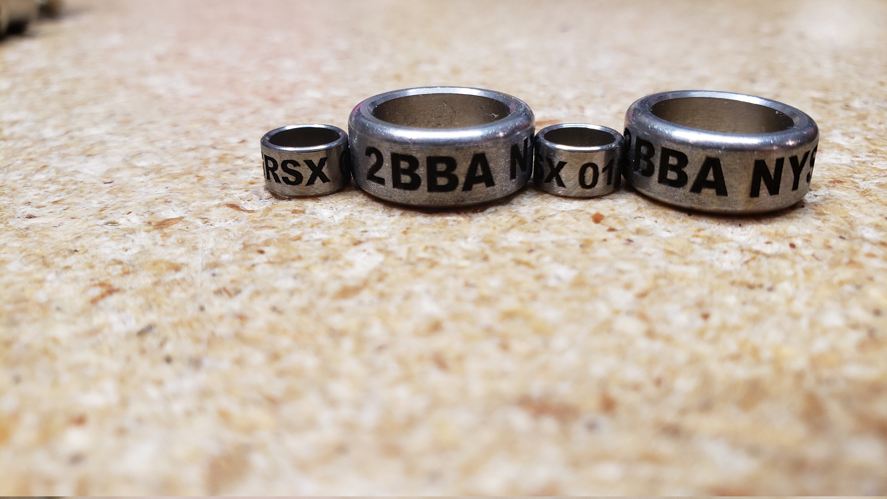 10 Closed Bird Leg Bands - Stainless Steel - Custom Laser Engraved in ...