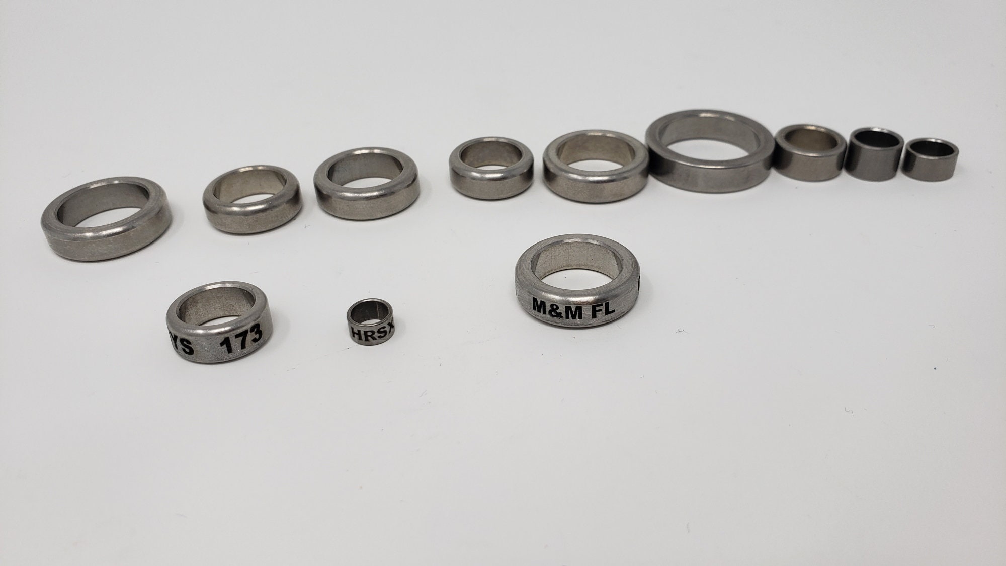 10 Closed Bird Leg Bands - Stainless Steel - Custom Laser Engraved in ...