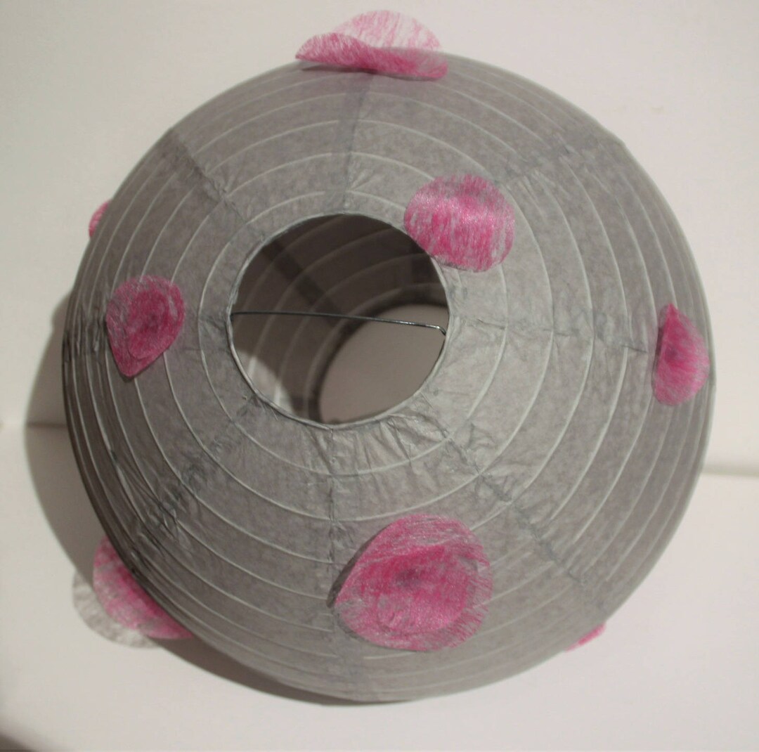 Pendant Lamp, Chinese Ball, Lantern in Silver Grey Tissue Paper ...