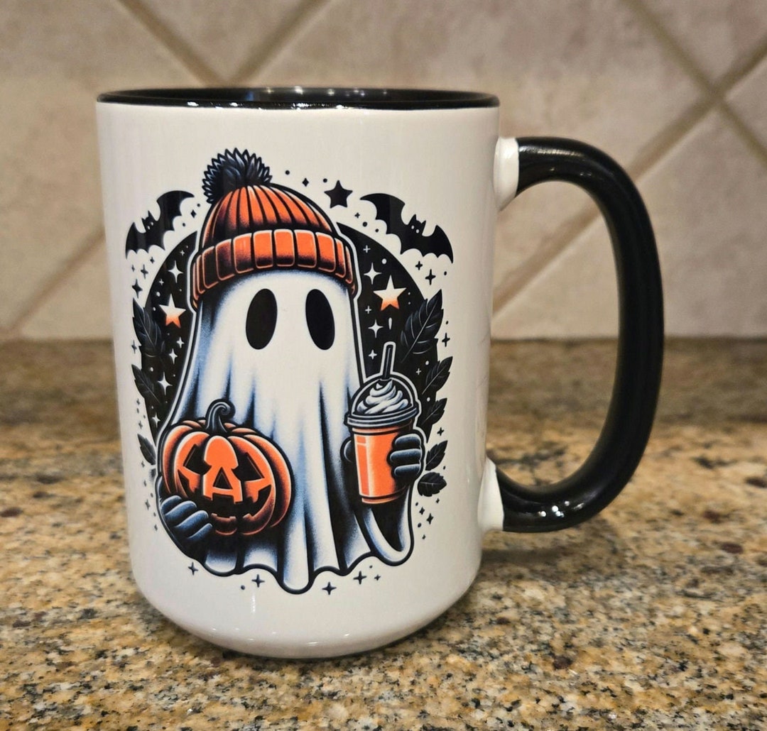 Halloween Ghost Coffee Mug, Cute Halloween Coffee Mug, Halloween Cup ...